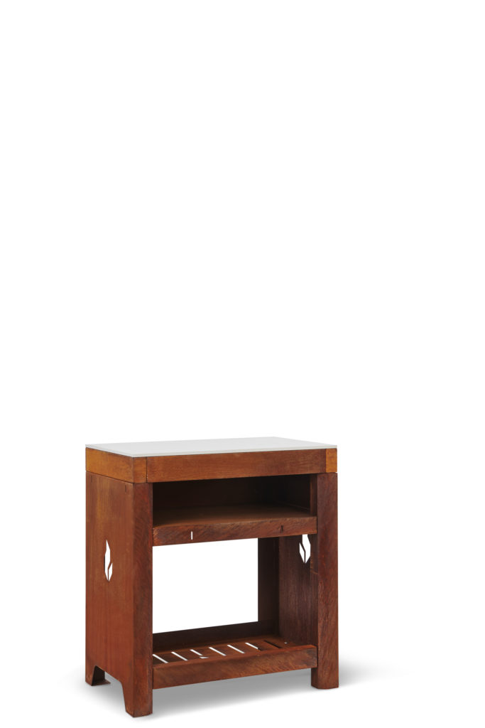 Table d'appoint Corten avec plateau céramique anthracite 82 cm